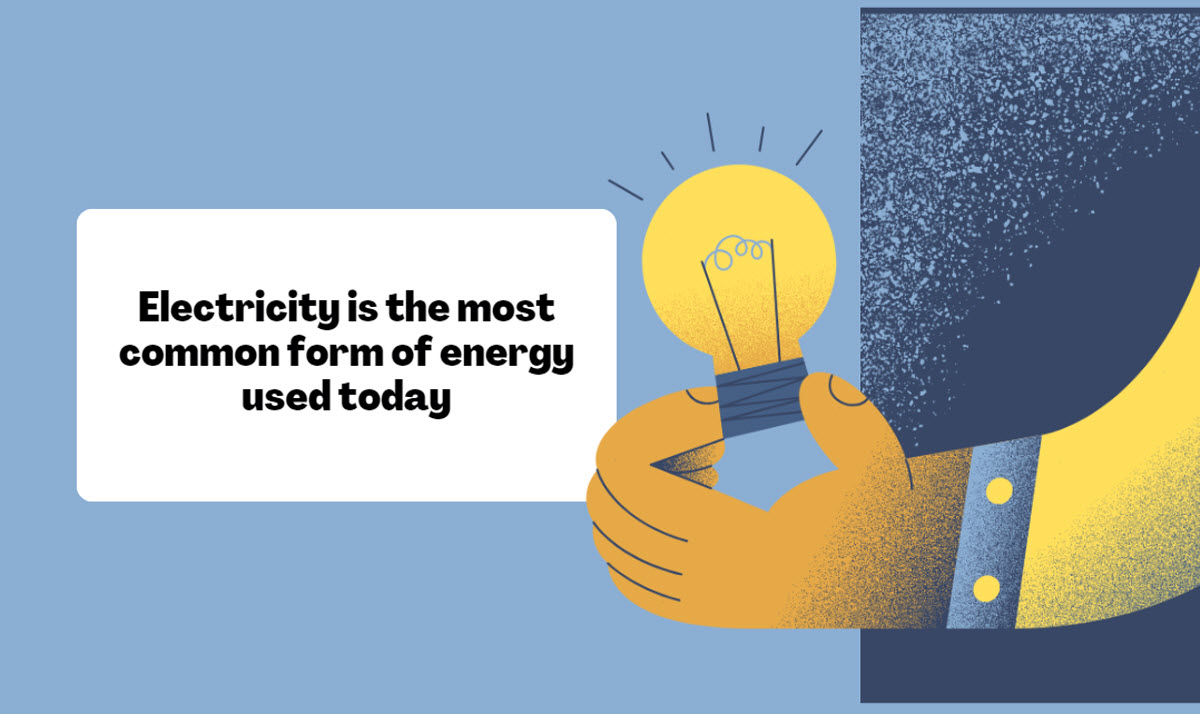 Electricity is the most common form of energy used today